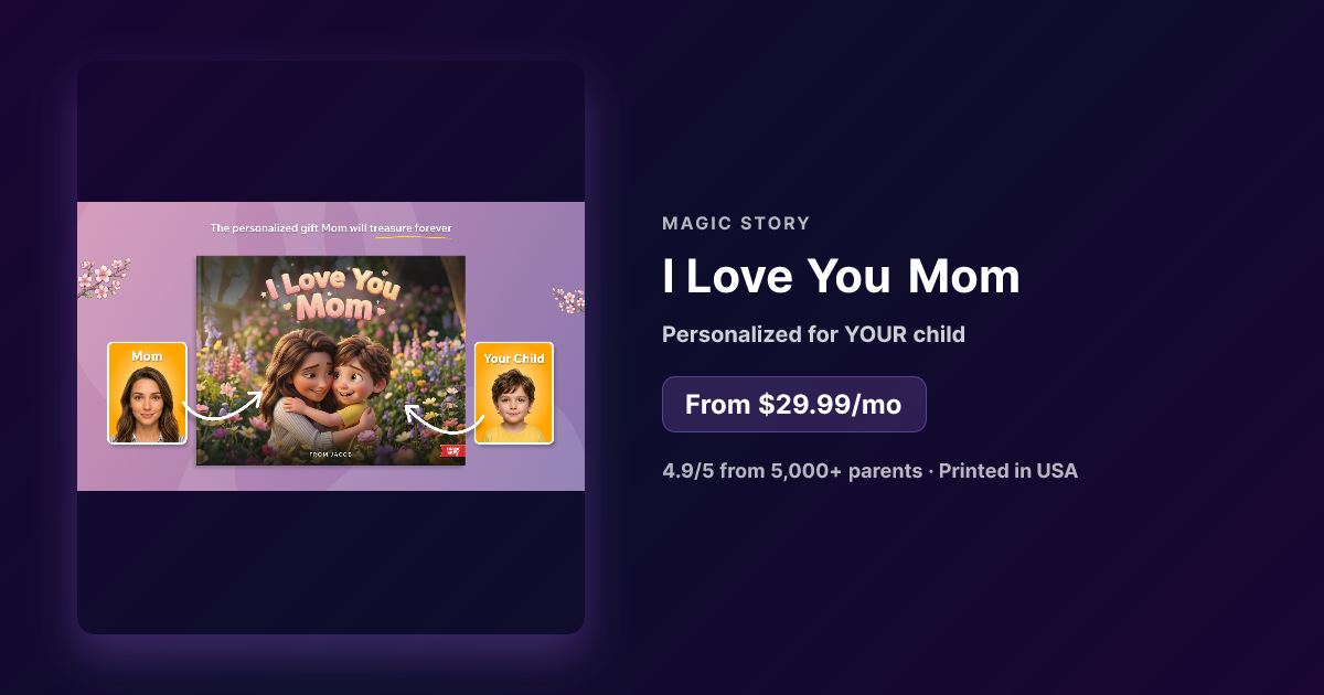 I Love You Mom | Personalized Mother's Day Gift Book | Magic Story ...